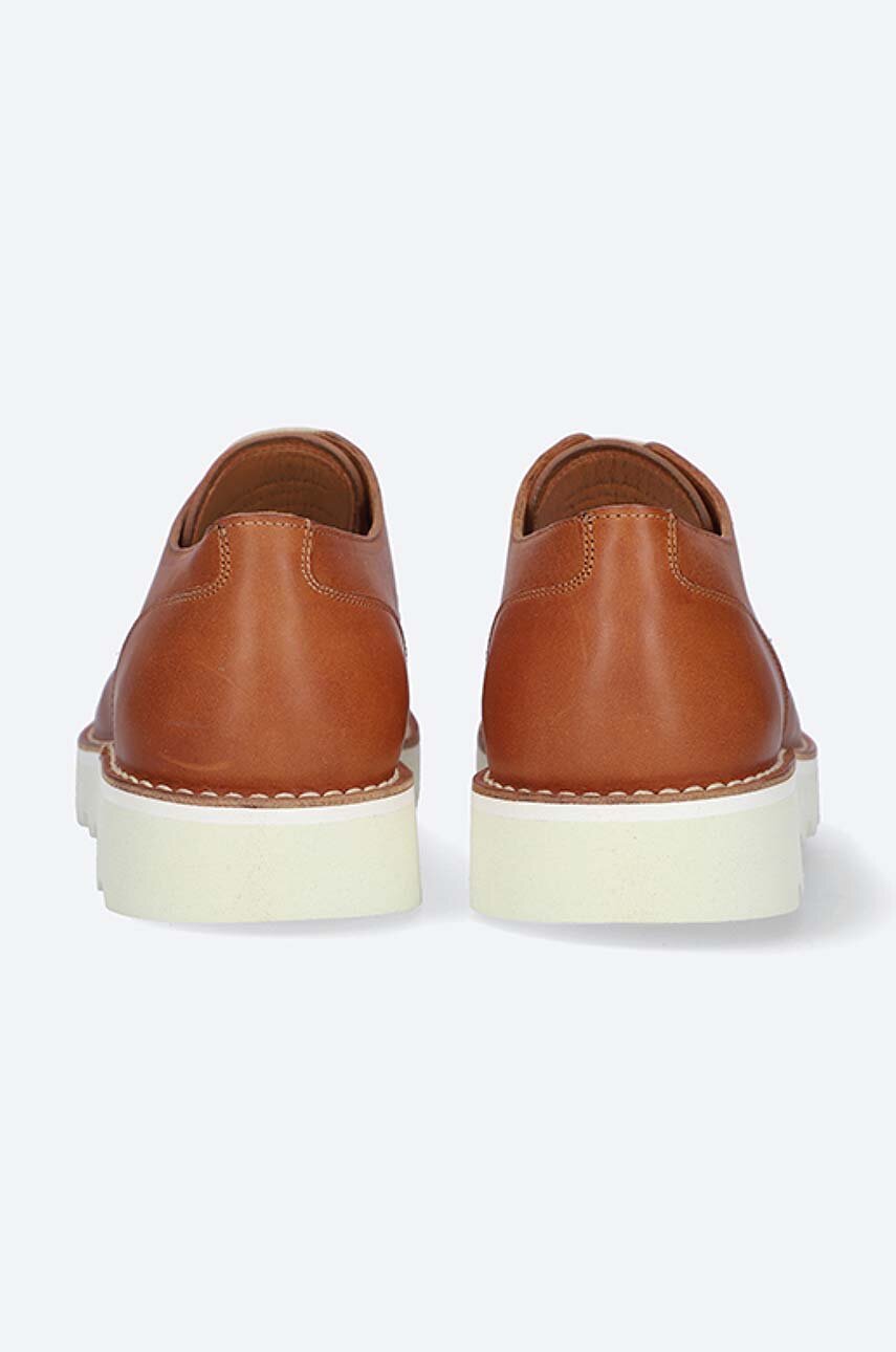 Fracap półbuty skórzane POSTMAN DERBY męskie kolor brązowy POSTMAN ...