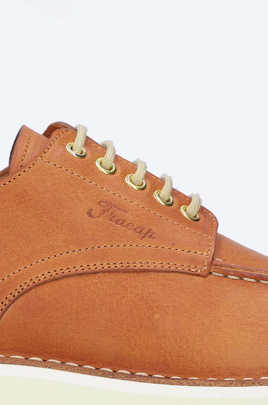 Fracap półbuty skórzane POSTMAN DERBY męskie kolor brązowy POSTMAN ...