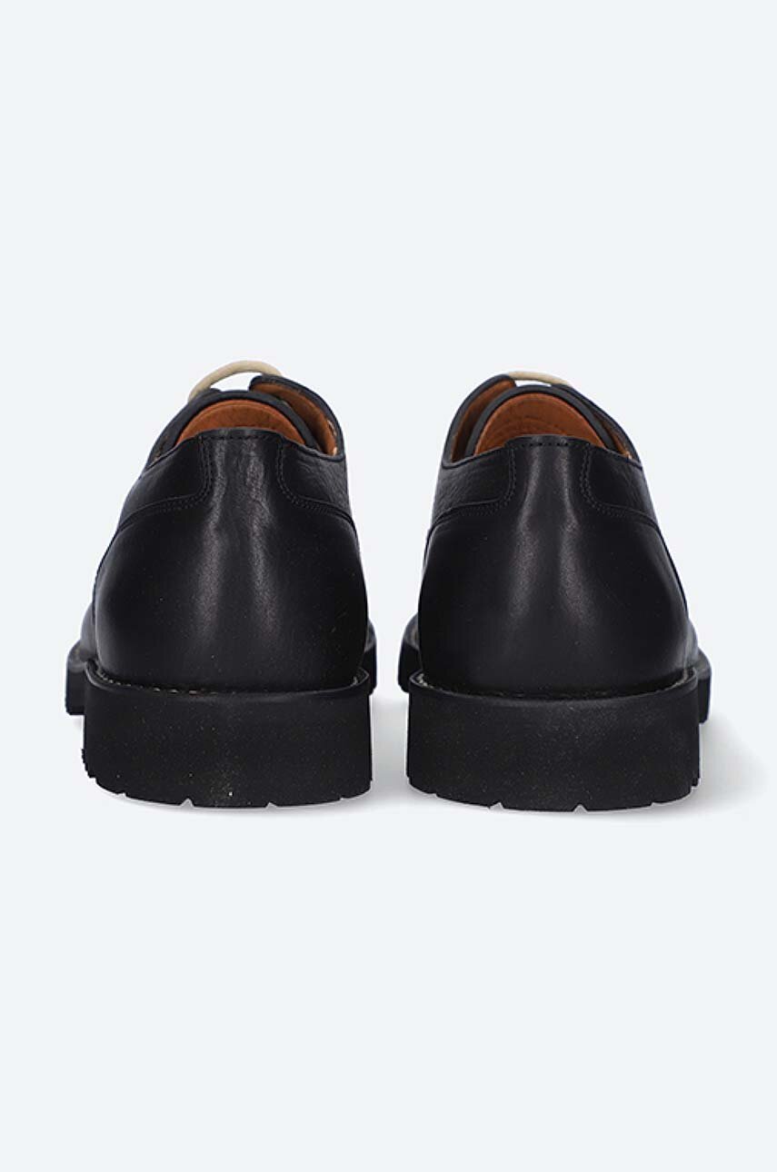 Fracap półbuty skórzane POSTMAN DERBY męskie kolor czarny POSTMAN.DERBY ...