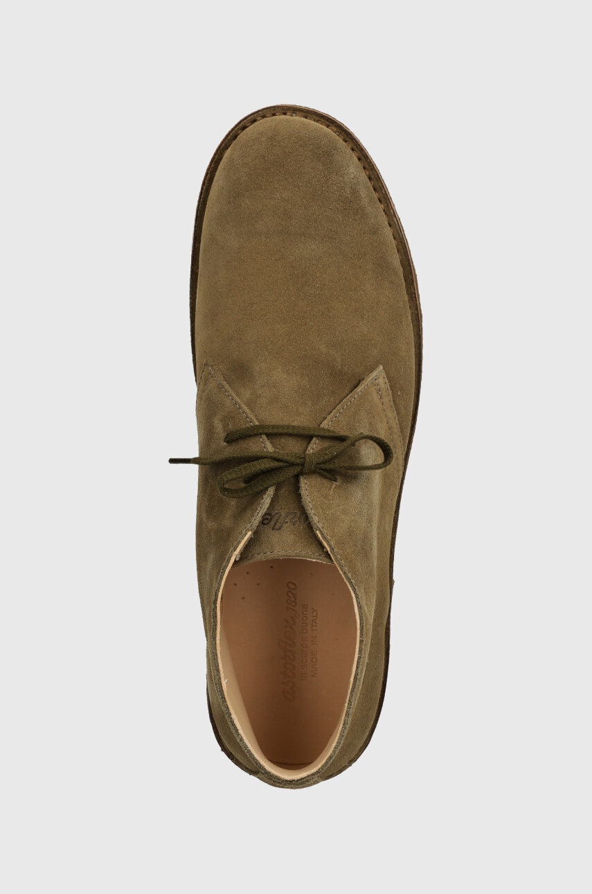 Astorflex suede shoes GREENFLEX men's green color at PRM US