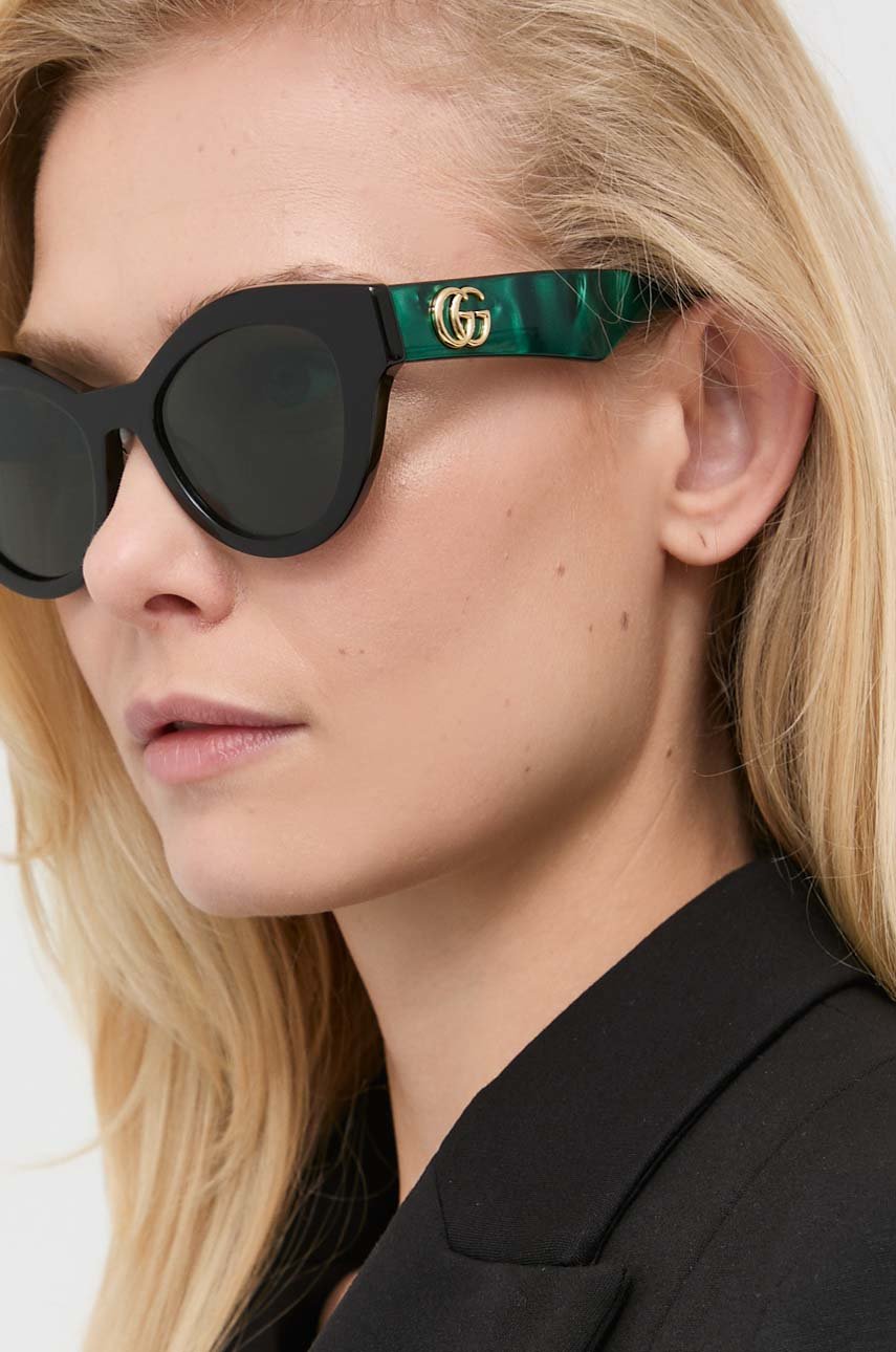 Gucci okulary przeciwsłoneczne damskie kolor zielony | Answear.com