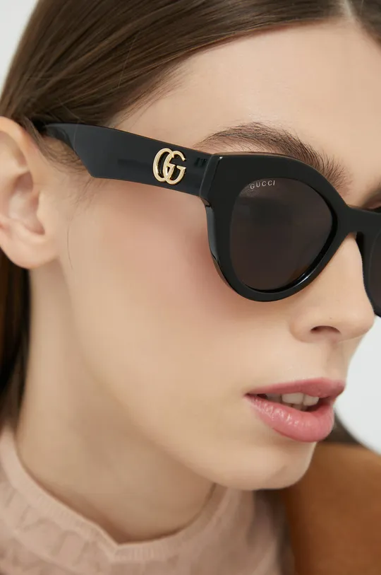 Gucci okulary przeciwsłoneczne damskie kolor czarny | Answear.com