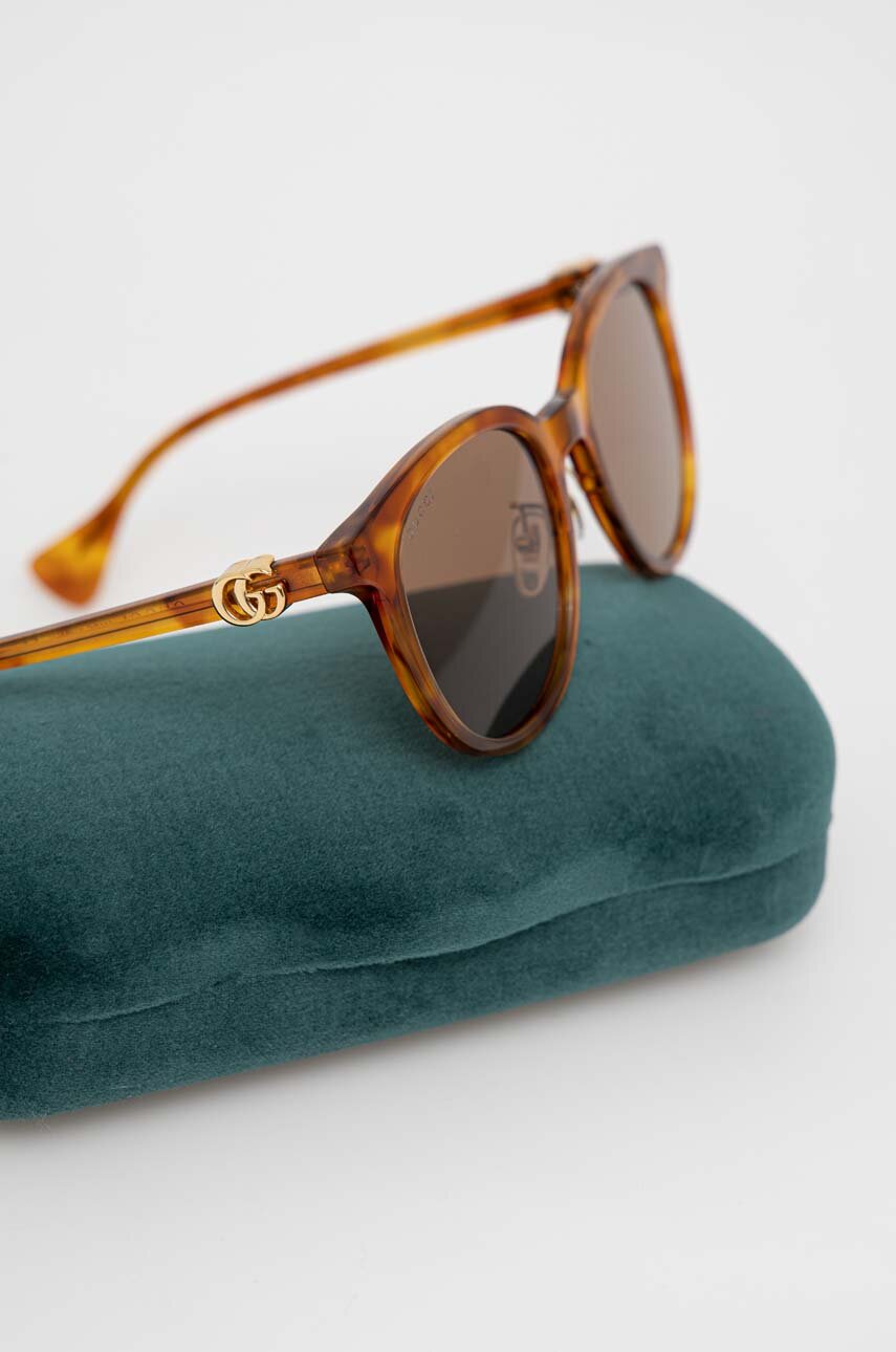 Gucci okulary przeciwsłoneczne damskie kolor brązowy | Answear.com
