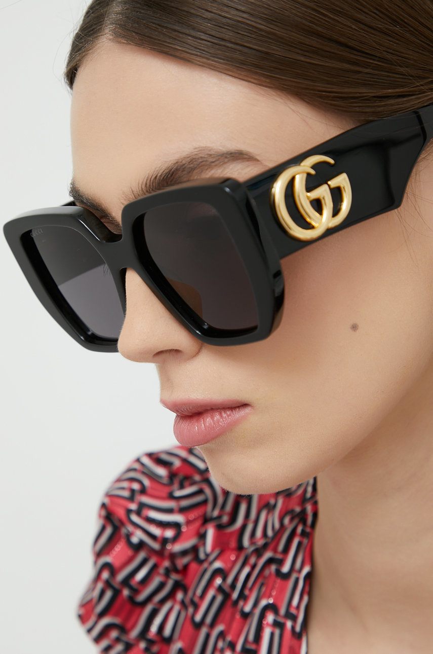 Gucci okulary przeciwsłoneczne damskie kolor czarny GG0956S | Answear.com