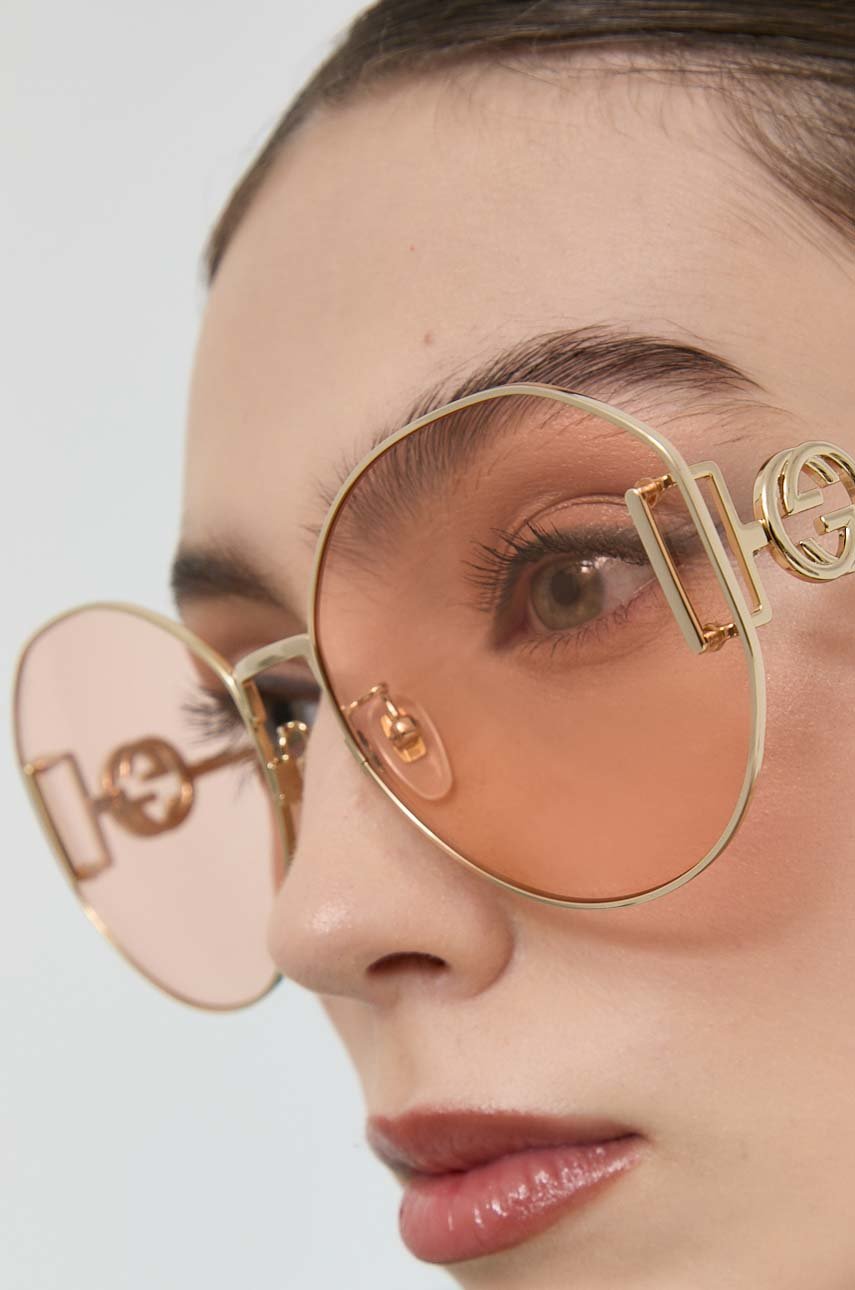 Gucci okulary przeciwsłoneczne GG1206SA damskie kolor złoty | Answear.com