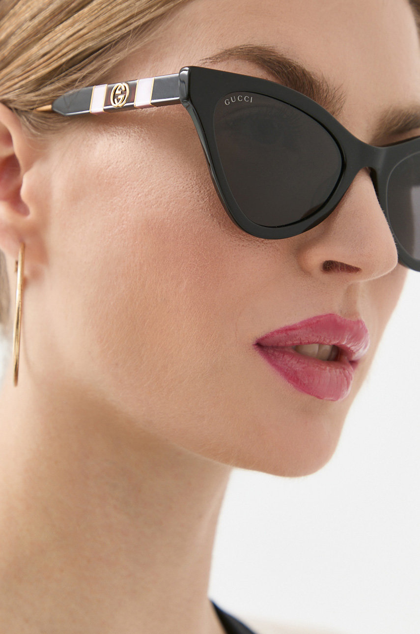Gucci okulary przeciwsłoneczne damskie kolor czarny | Answear.com