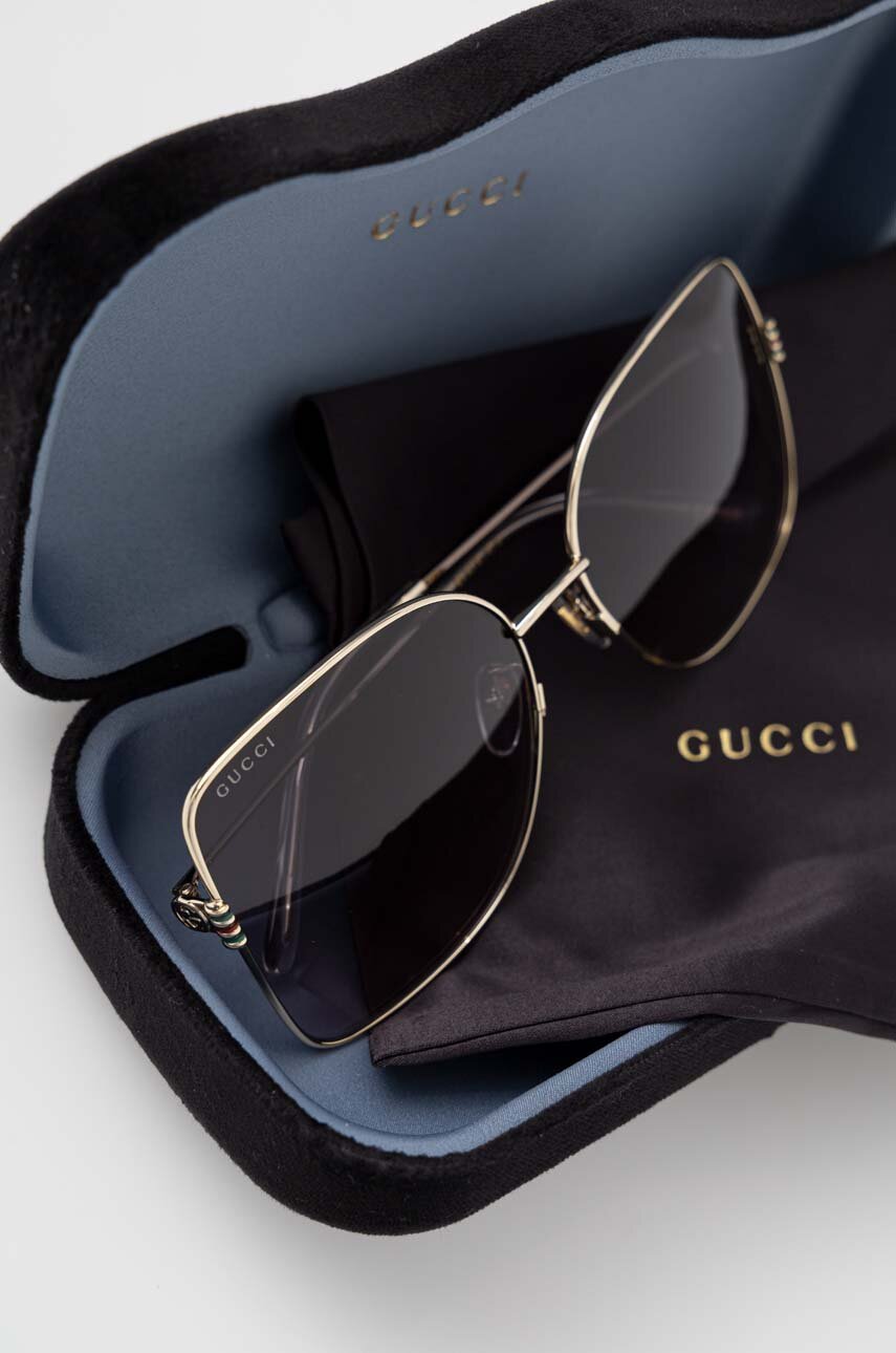 Gucci okulary przeciwsłoneczne damskie kolor złoty | Answear.com
