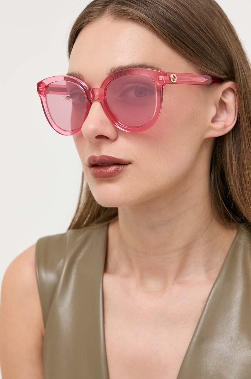 Gucci okulary przeciwsłoneczne damskie kolor różowy | Answear.com
