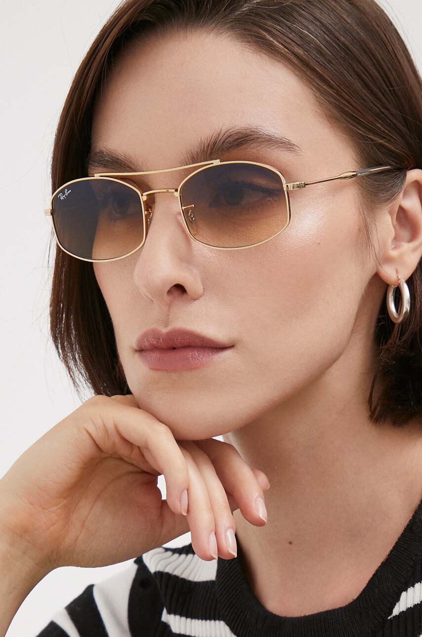 Ray-Ban okulary przeciwsłoneczne damskie kolor beżowy 0RB3719 | Answear.com