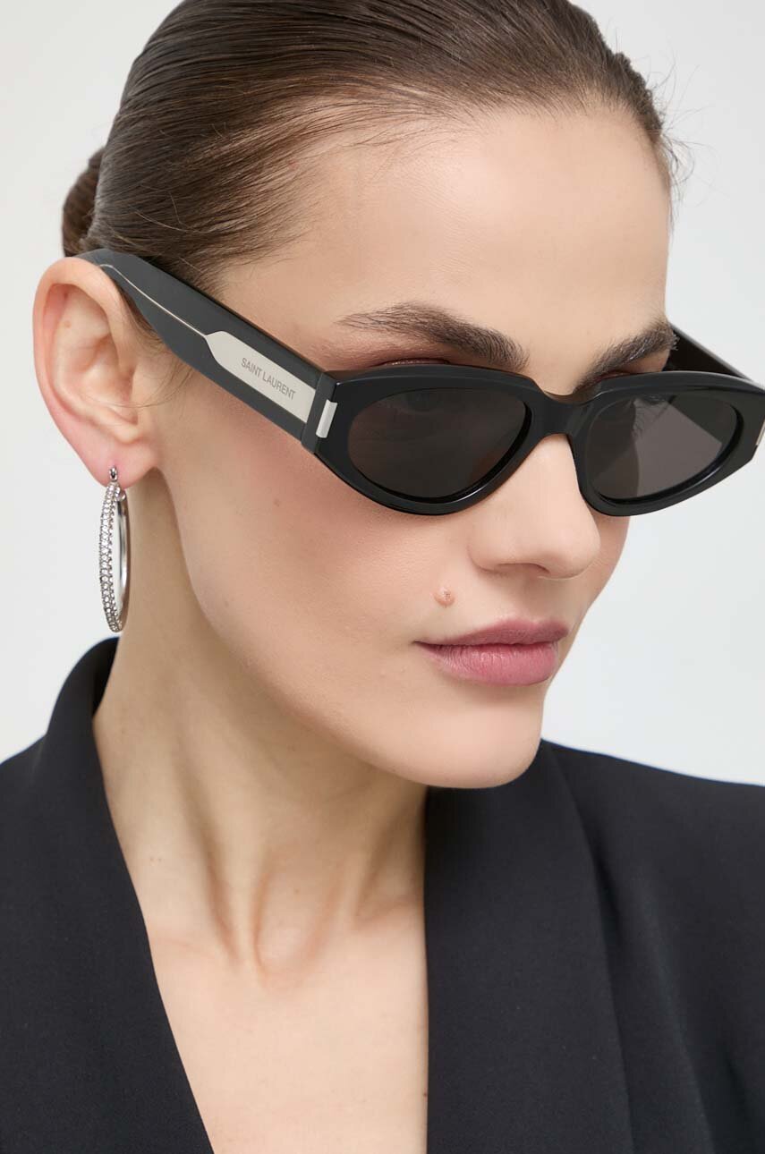Saint Laurent okulary przeciwsłoneczne damskie kolor czarny SL 618 | Answear.com