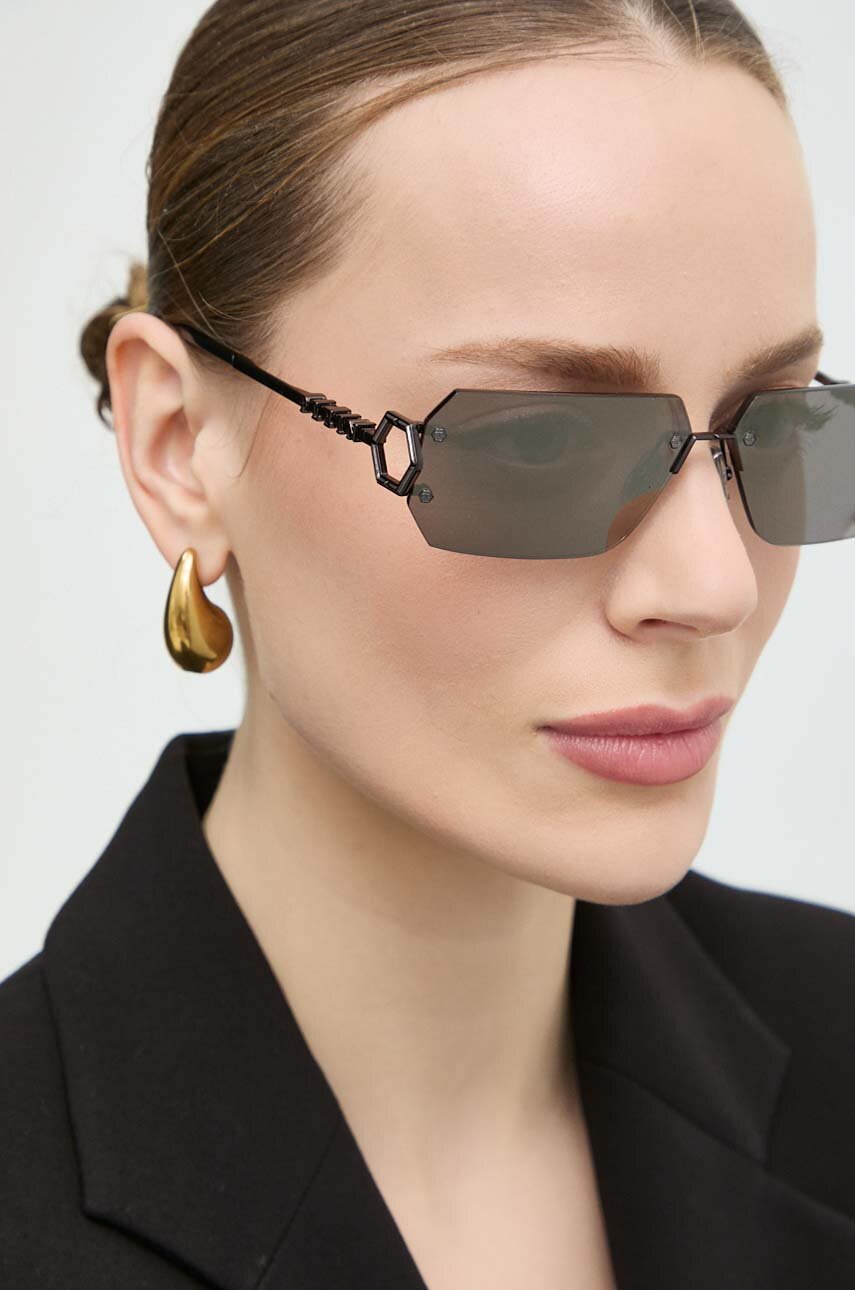 Philipp Plein okulary przeciwsłoneczne damskie kolor szary SPP110 ...