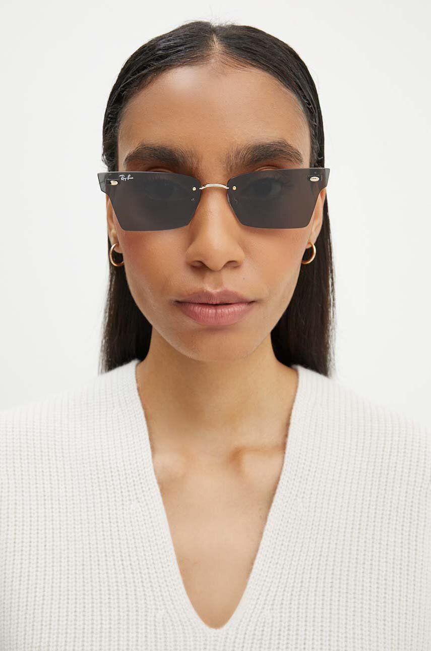 Ray-Ban okulary przeciwsłoneczne damskie kolor złoty | Answear.com