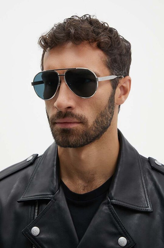 Gucci okulary przeciwsłoneczne męskie kolor srebrny GG1513S | Answear.com