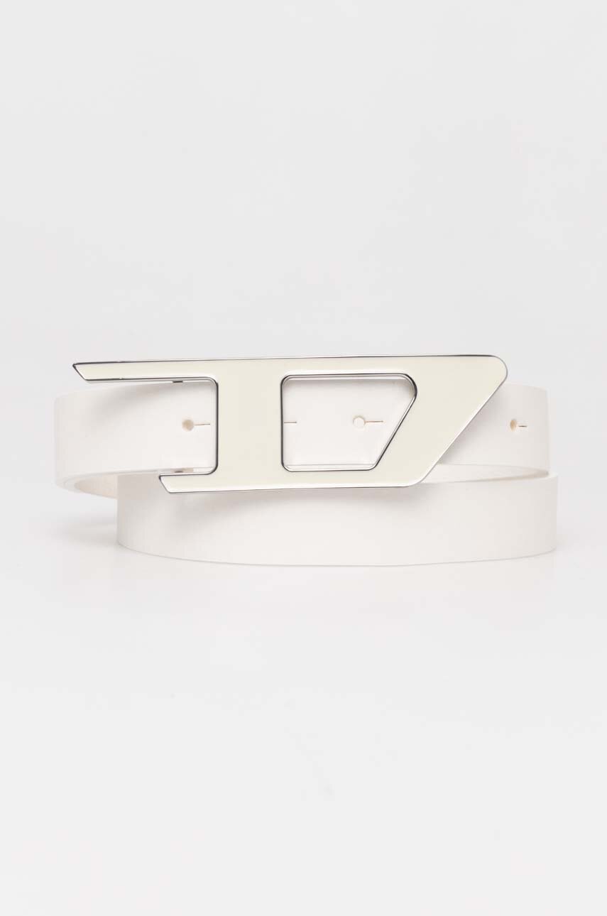 Diesel pasek skórzany damski kolor biały | Answear.com