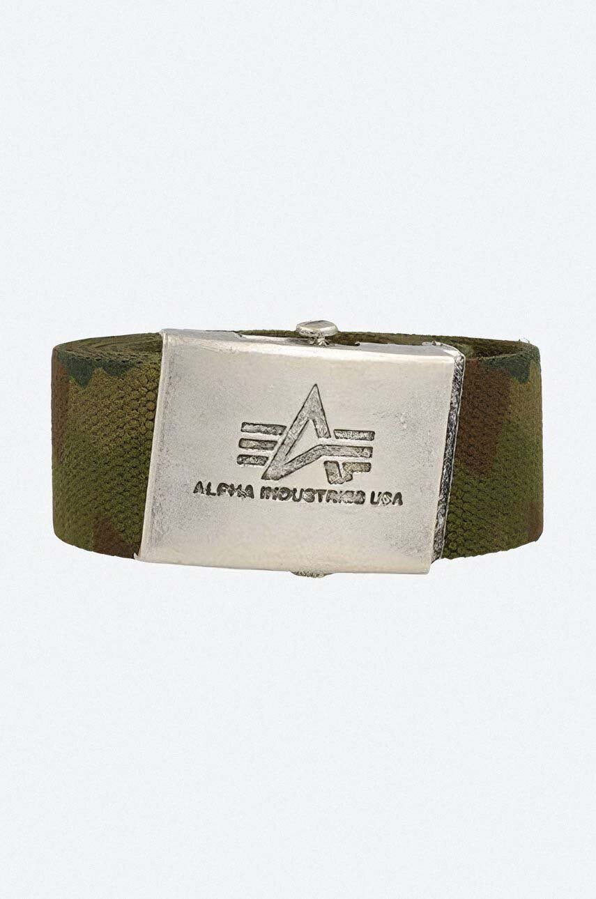 Alpha Industries pasek Heavy Duty Belt kolor zielony 100906.12-ZIELONY ...