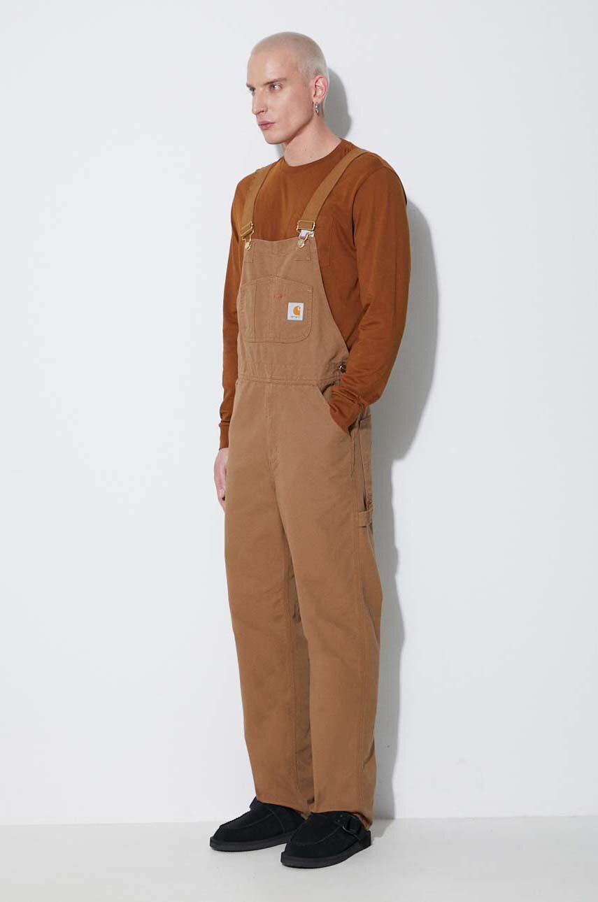 Carhartt WIP denim overalls brown color | buy on PRM