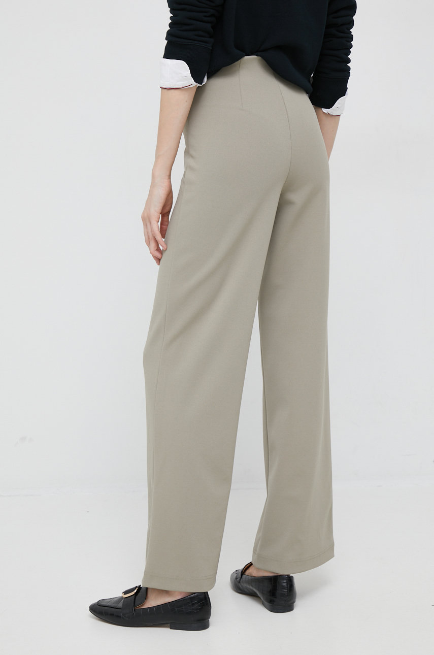 Vero Moda spodnie damskie kolor zielony szerokie high waist | Answear.com
