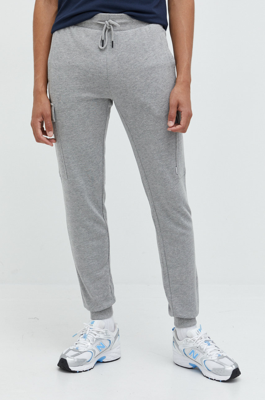 Tepláky Jack & Jones pánske, šedá farba, jednofarebné | ANSWEAR.sk