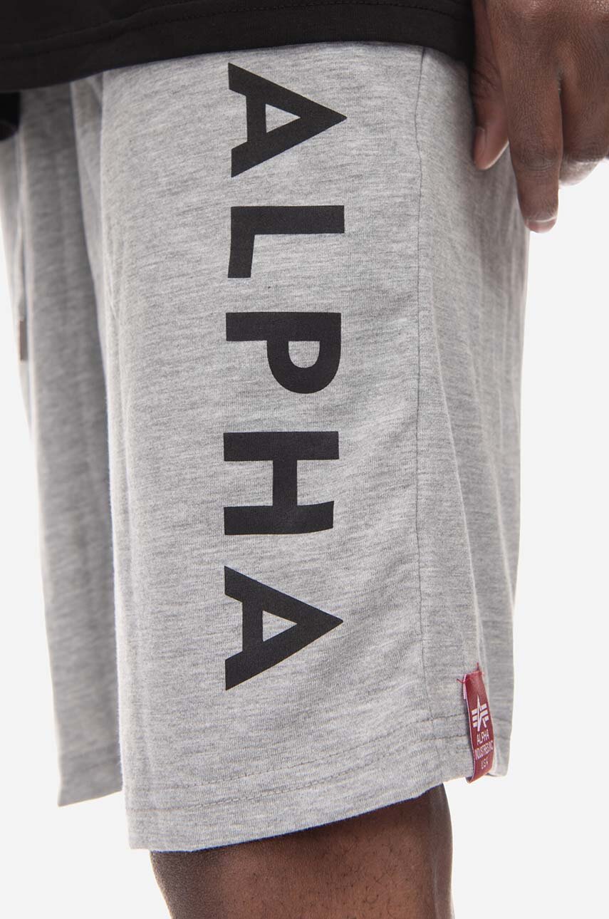 Alpha Industries shorts Alpha Jersey men's gray color at PRM US