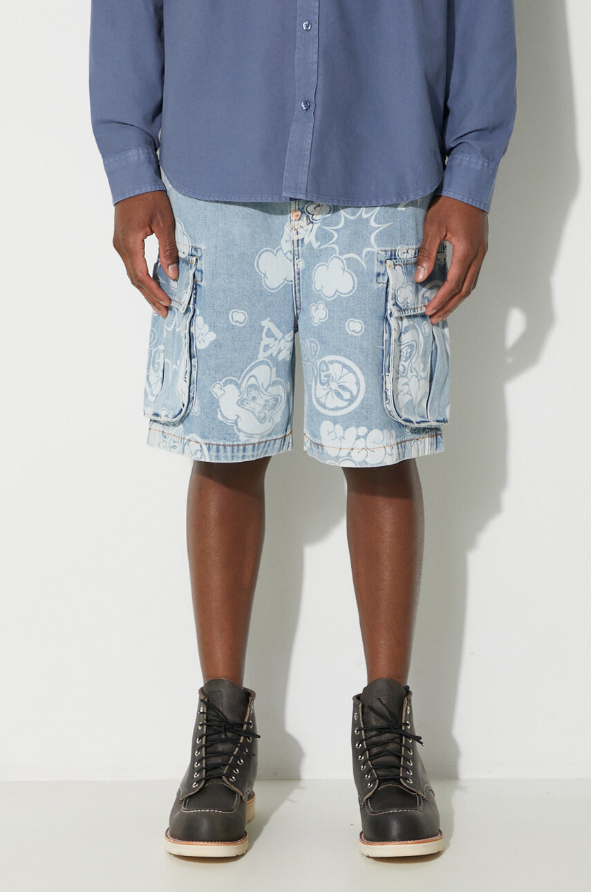 Evisu denim shorts men's blue color | buy on PRM
