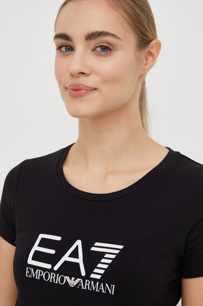 Tričko EA7 Emporio Armani dámsky, čierna farba | ANSWEAR.sk