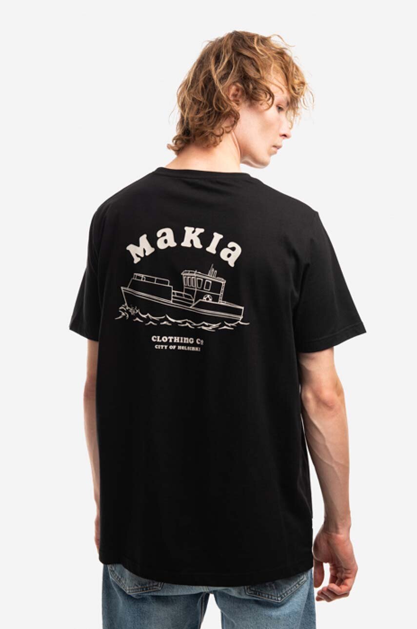 Makia cotton T-shirt black color Makia Boat T-shirt M21359 001 at PRM US