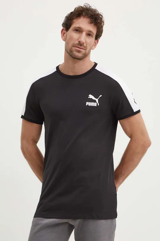 Puma t-shirt T7 męski kolor czarny z aplikacją 538204 | Answear.com