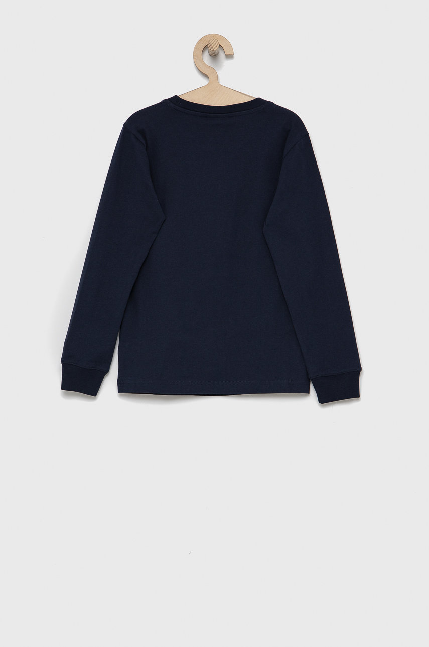 Champion Longsleeve bawełniany dziecięcy 305771 kolor granatowy gładki ...