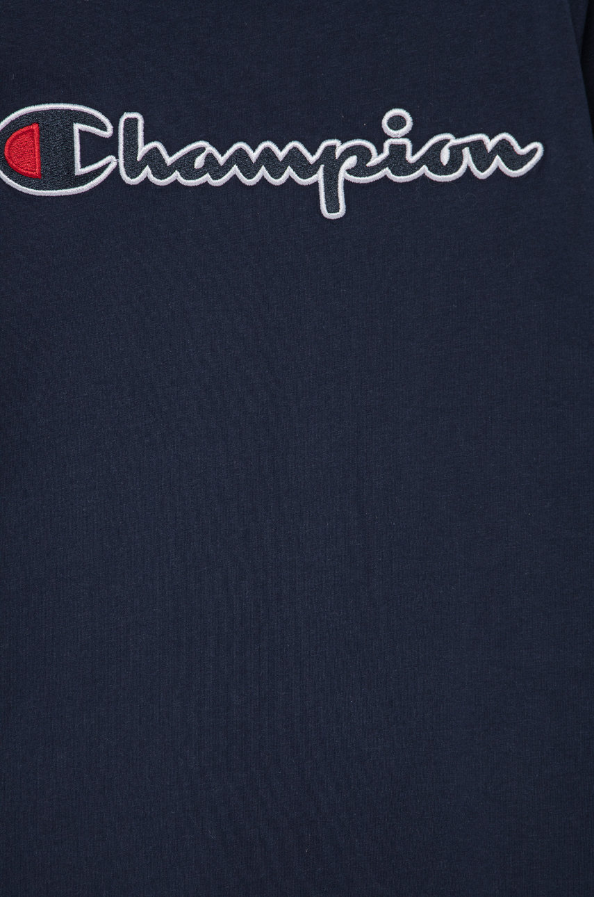 Champion Longsleeve bawełniany dziecięcy 305771 kolor granatowy gładki ...