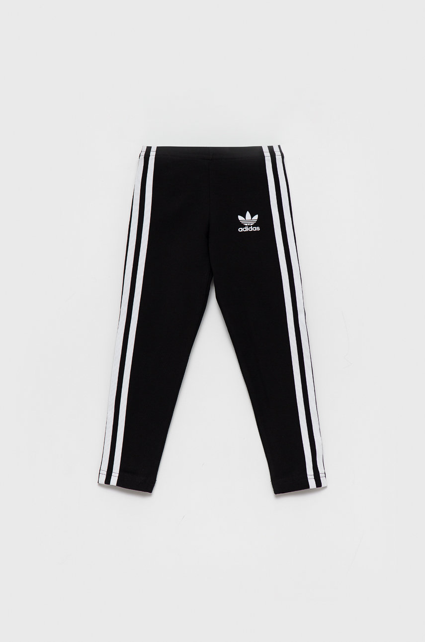 adidas Originals Legginsy dziecięce H25256 kolor czarny z aplikacją ...