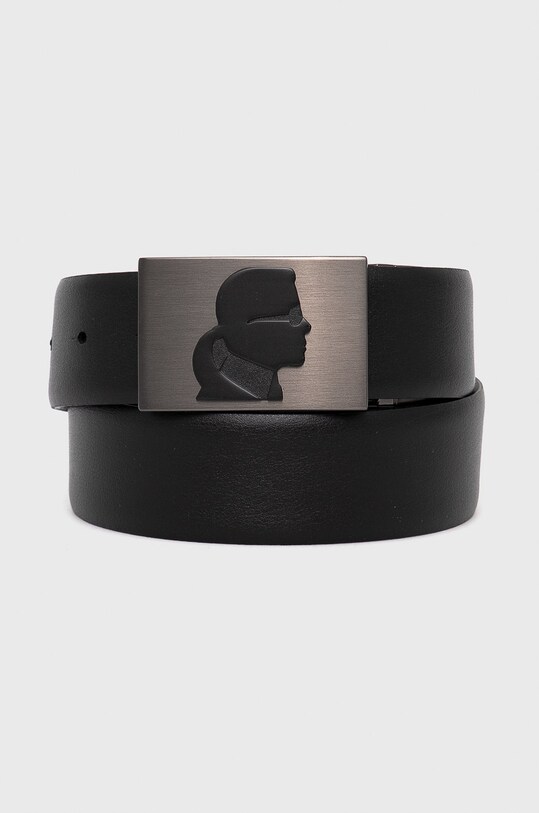 Двухсторонний кожаный ремень Karl Lagerfeld мужской цвет чёрный ...