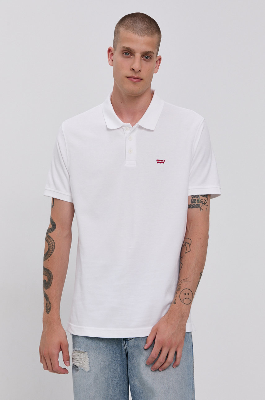 Levi's Polo męskie kolor biały gładki 35883.0003-Neutrals | Answear.com