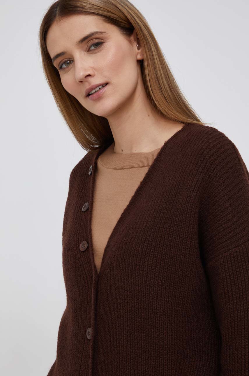 Sisley Cardigan din amestec de lână femei, culoarea maro | ANSWEAR.ro