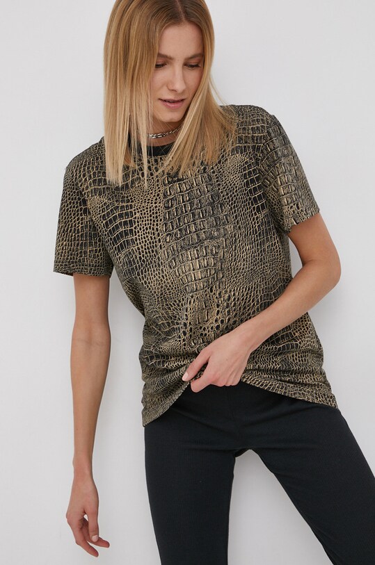 Хлопковая футболка adidas Originals H20424 цвет бежевый | ANSWEAR.ua