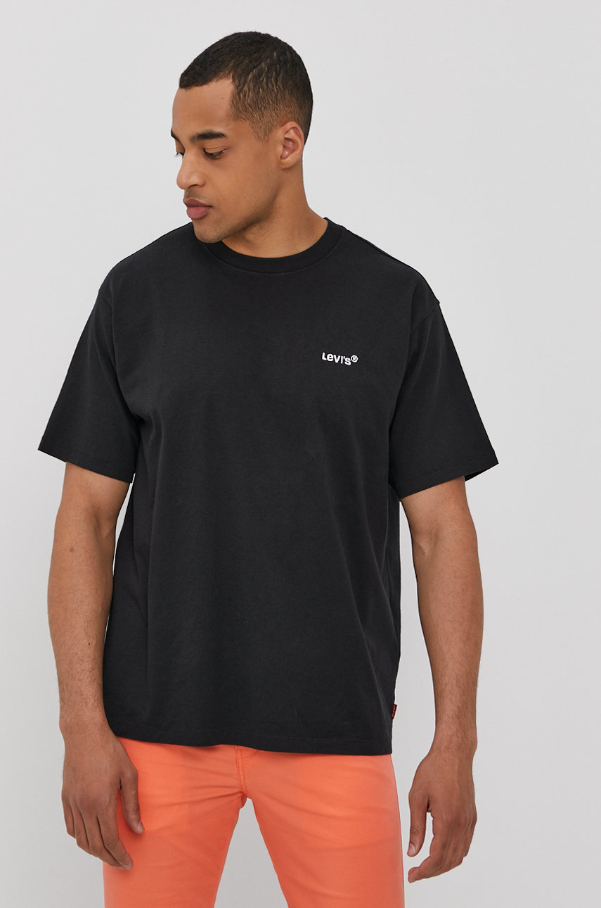 Levi's T-shirt A0637.0001 męski kolor czarny gładki A0637.0001-Blacks ...
