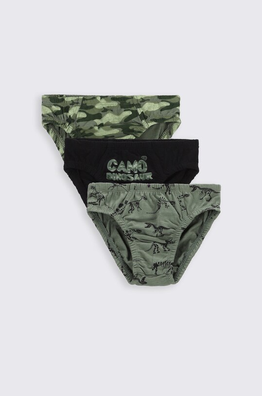 Dětské slipy Coccodrillo 3-pack, barva tlumená zelená | ANSWEAR.cz