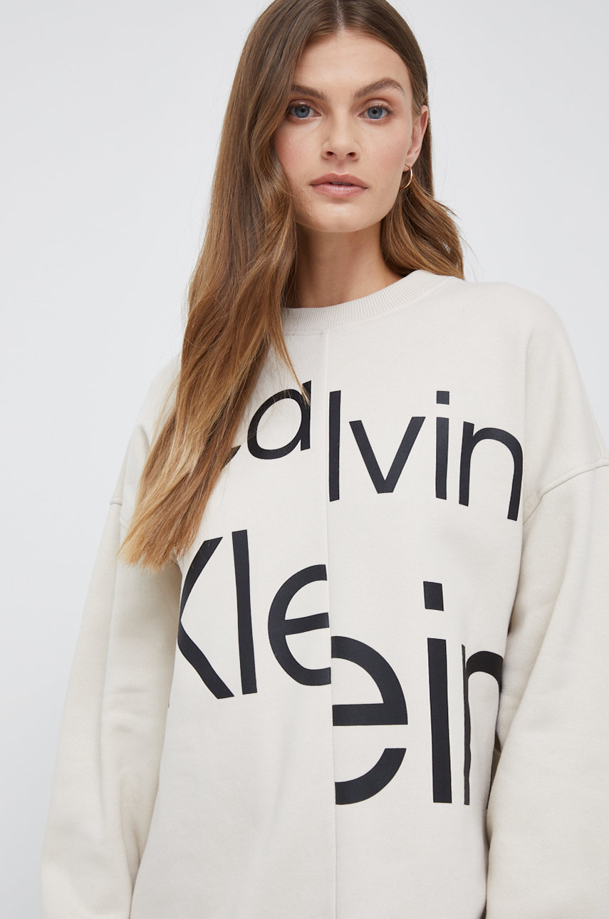 Кофта Calvin Klein Jeans женская цвет бежевый с принтом | ANSWEAR.ua