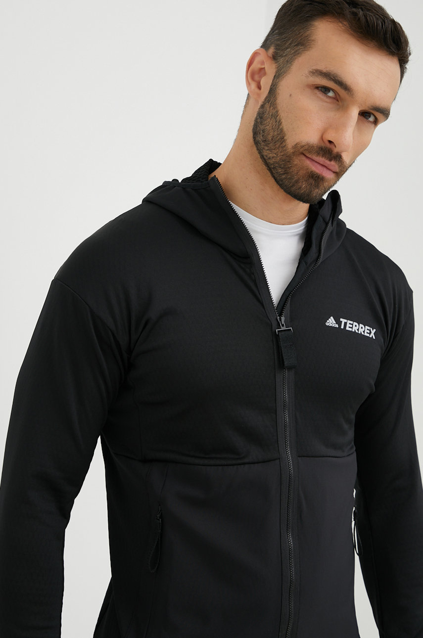 Спортивная кофта adidas TERREX Tech мужская цвет чёрный однотонная ...