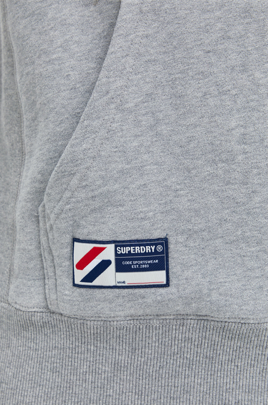 Superdry bluza bawełniana męska kolor szary z kapturem z aplikacją | Answear.com