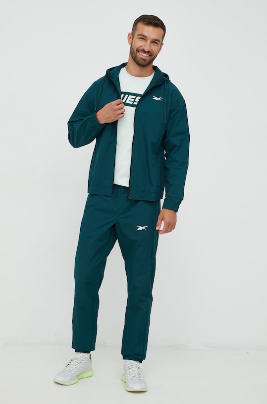 Спортивный костюм Reebok мужской цвет зелёный | ANSWEAR.ua