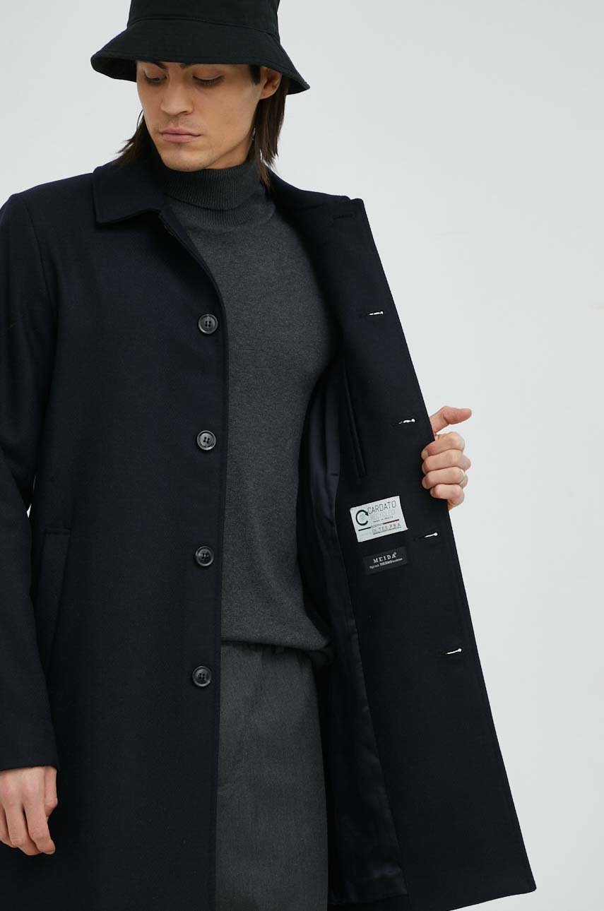 Samsoe Samsoe wool coat navy blue color | buy on PRM