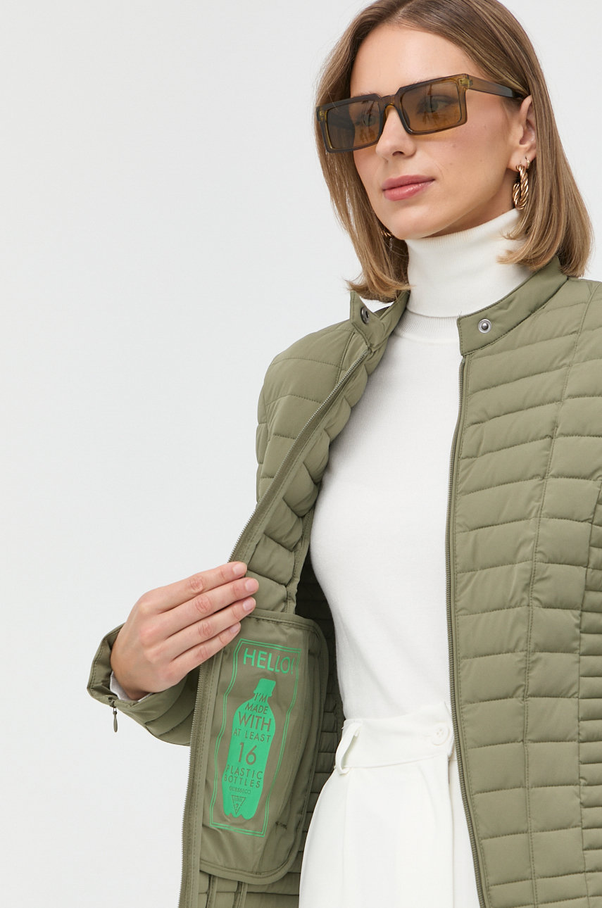 Guess geaca femei, culoarea verde, de tranzitie | ANSWEAR.ro