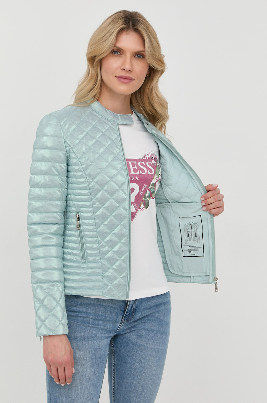 Куртка Guess женская цвет бирюзовый переходная | ANSWEAR.ua