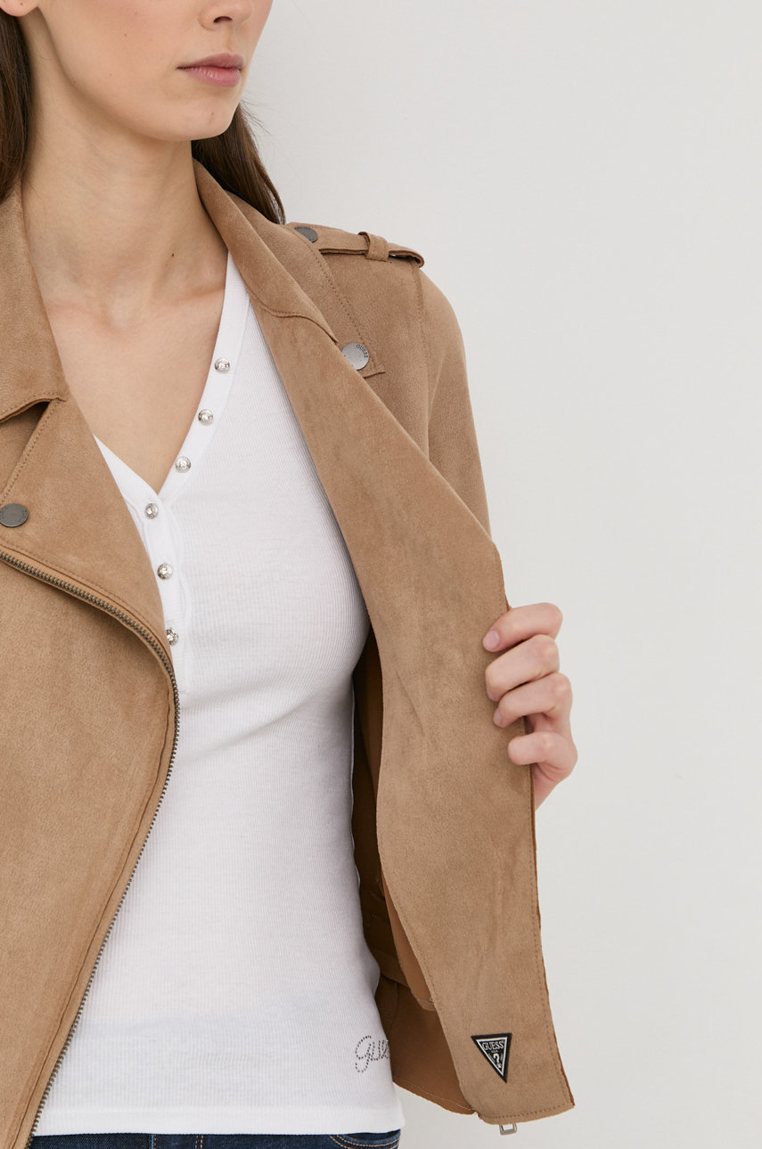 Куртка Guess женская цвет коричневый переходная | ANSWEAR.ua