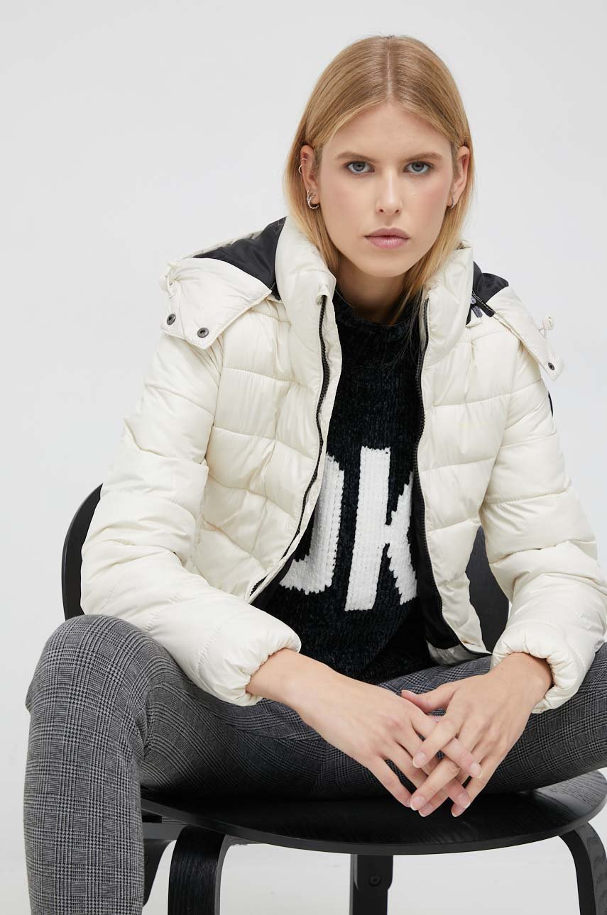 Pepe Jeans kurtka damska kolor beżowy przejściowa | Answear.com