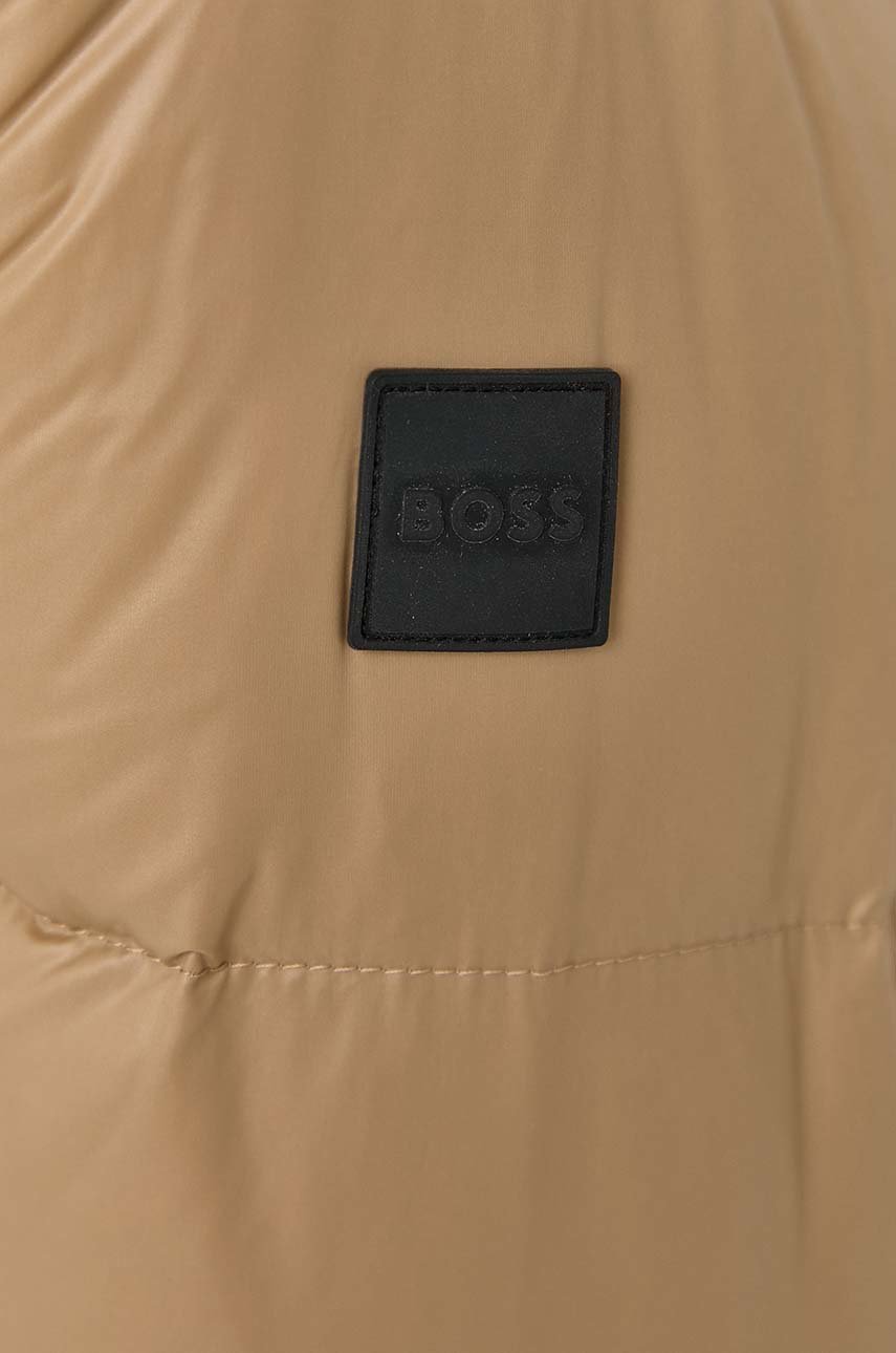 BOSS geaca de puf femei, culoarea bej, de iarna | ANSWEAR.ro