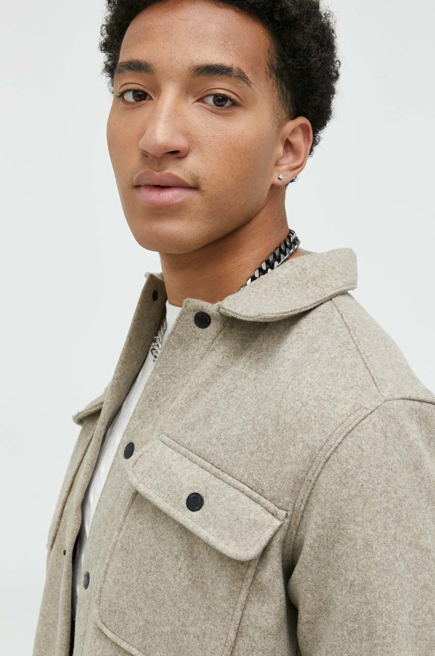 Only & Sons koszula męska kolor beżowy relaxed | Answear.com