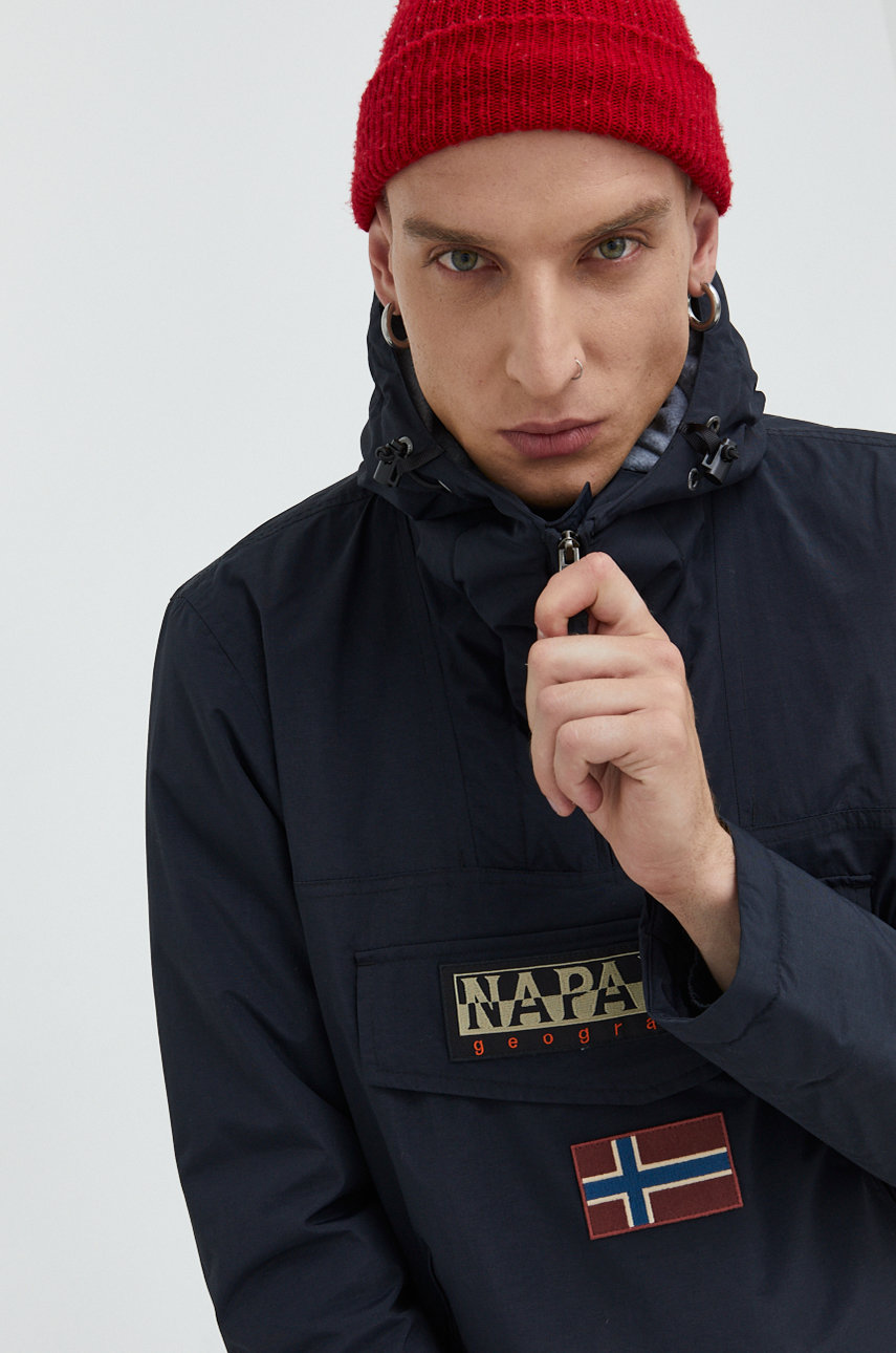 Napapijri jacket men's black color at PRM US