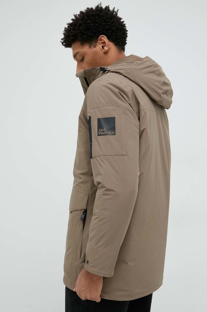 Куртка Jack Wolfskin чоловіча колір коричневий зимова | ANSWEAR.ua