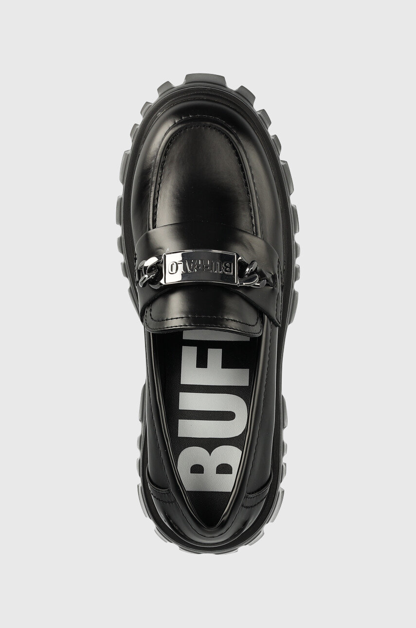 Buffalo mokasyny Lion Loafer damskie kolor czarny na płaskim obcasie ...